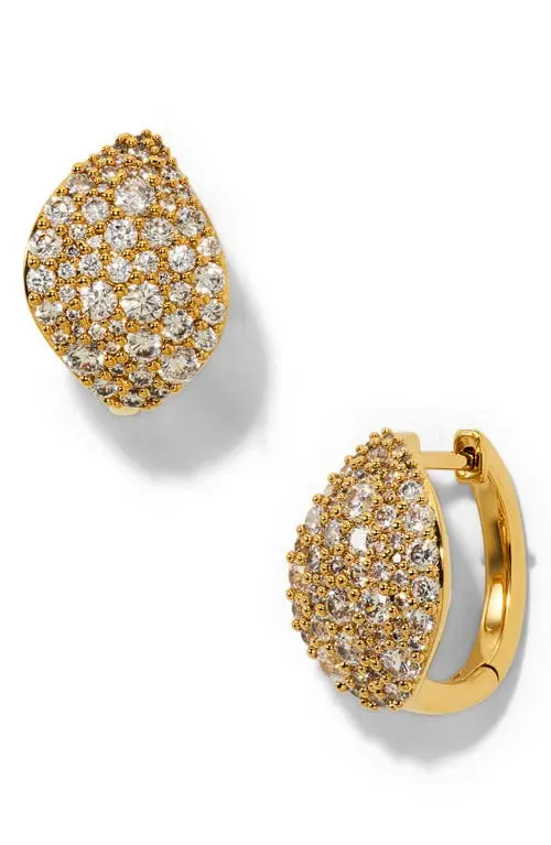 Nadri Rocco Pav Hoop Earrings - Gold