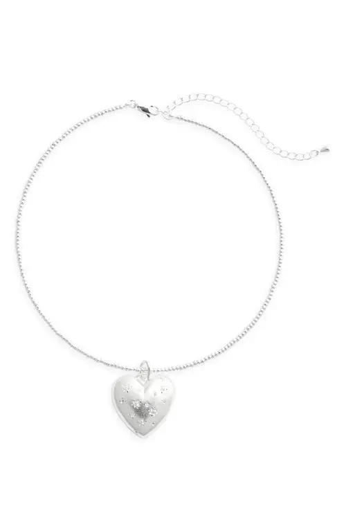 CHILD OF WILD Rue Heart Collar Necklace - Silver