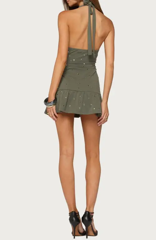 EDIKTED Andra Studded Halter Minidress