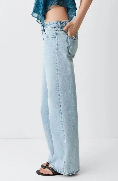 Mango Mid Rise Straight Leg Jeans