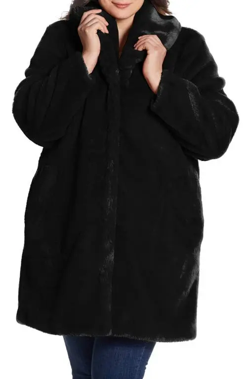 Gallery Faux Fur Coat - Black