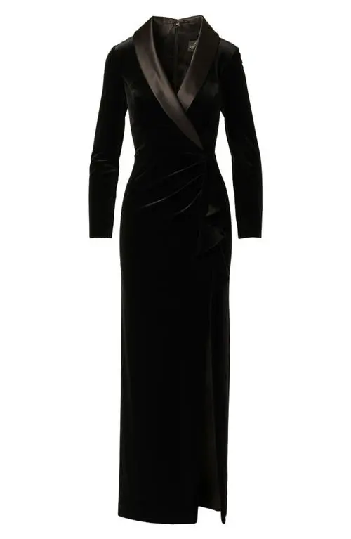Adrianna Papell Velvet Tuxedo Gown