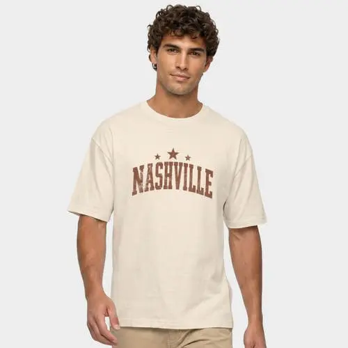 SIMPLY SAGE MARKET Nashville Varsity Stars Garment Dyed T-shirt - Ivory
