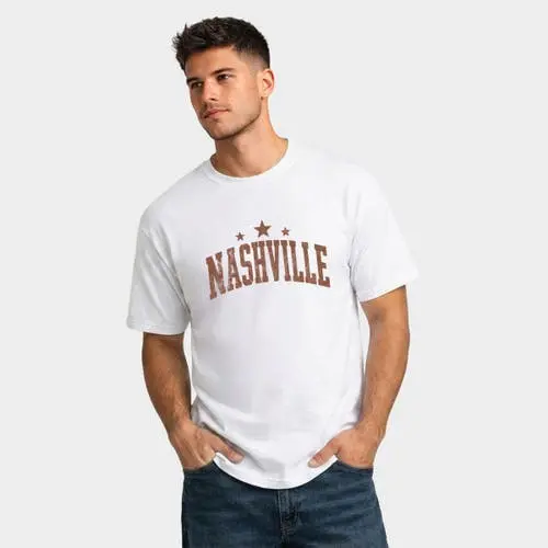 SIMPLY SAGE MARKET Nashville Varsity Stars Garment Dyed T-shirt - White