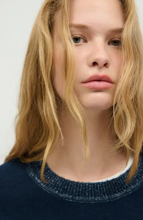 Mango Lurex Detail Crewneck Sweater