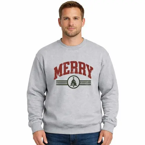 SIMPLY SAGE MARKET Merry Arched Tree Sweatshirt - Graphite