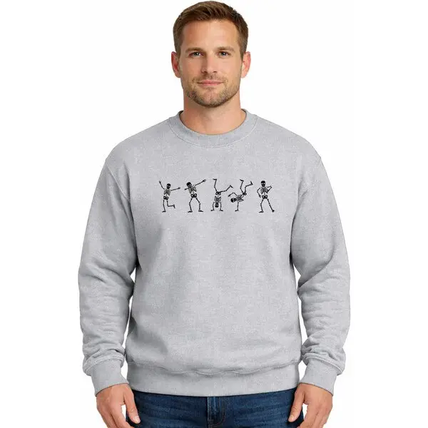 SIMPLY SAGE MARKET Dancing Skeleton Sweatshirt - Graphite