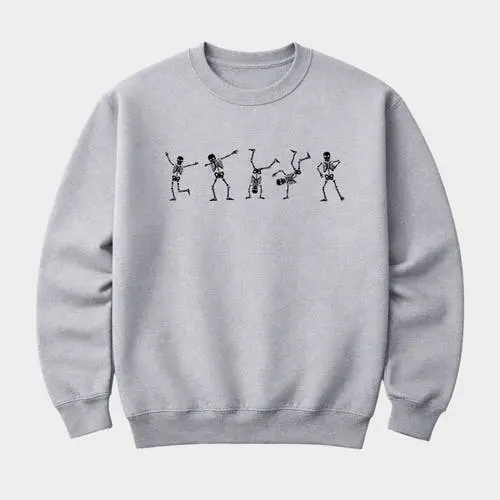 SIMPLY SAGE MARKET Dancing Skeleton Sweatshirt - Graphite