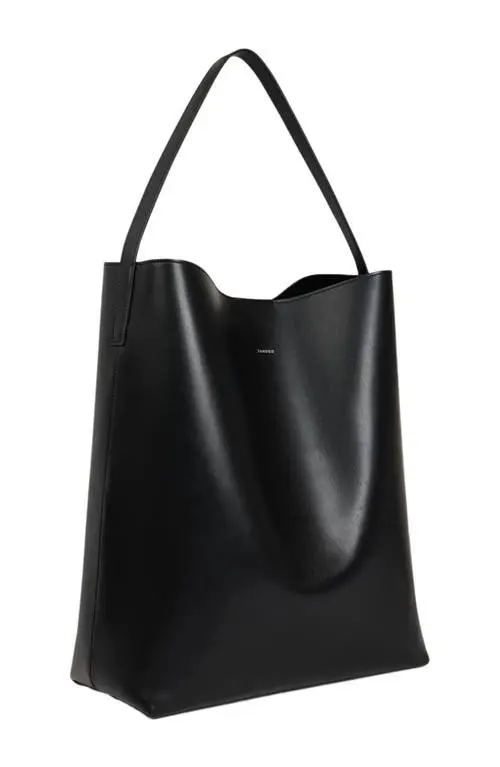 Sandro Leather Hobo Bag With Logo