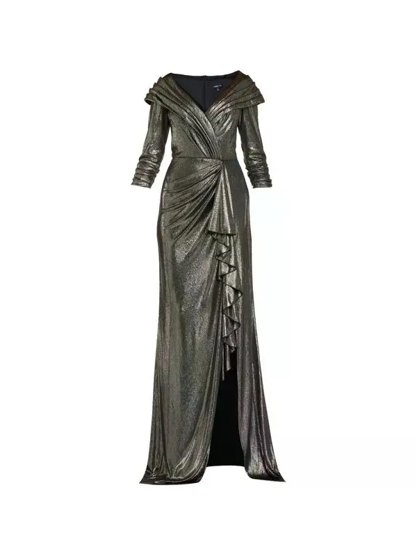 Tadashi Shoji Ruffled Metallic-effect Dress