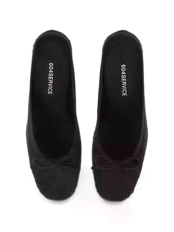 604SERVICE Distressed Satin Heeled Mules