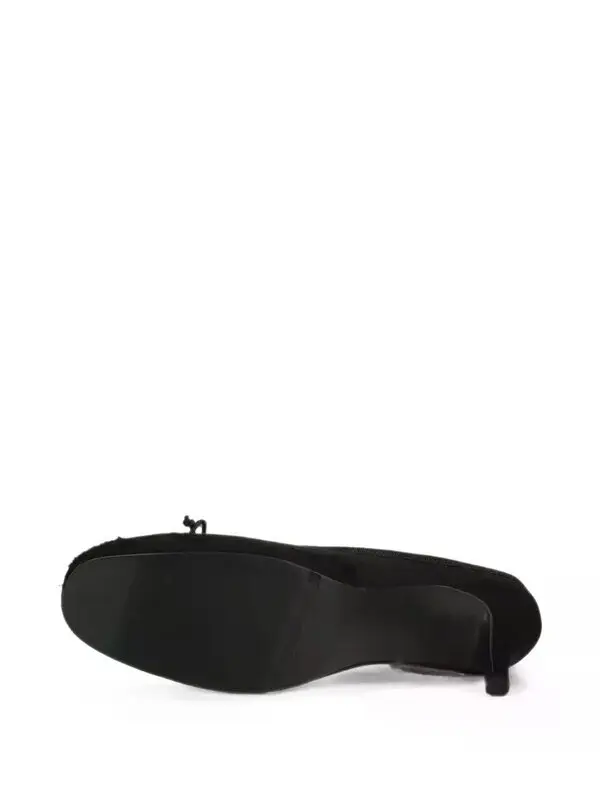 604SERVICE Distressed Satin Heeled Mules