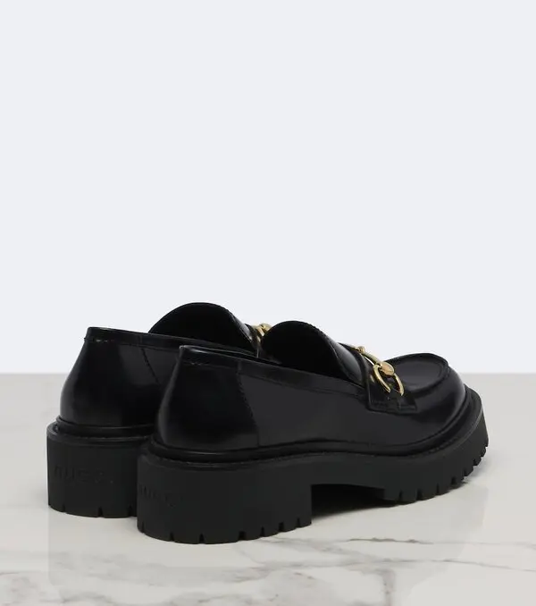 Gucci Rhody Horsebit Leather Platform Loafers