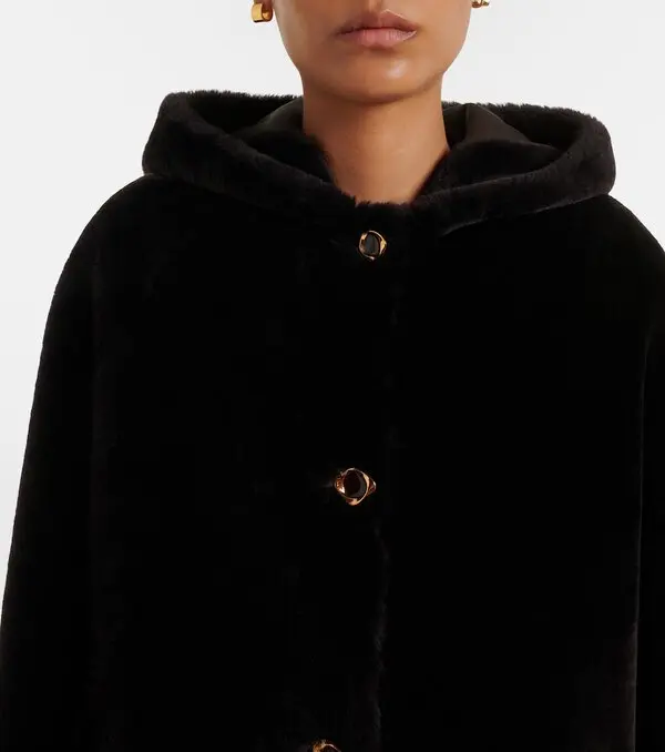 Agnona Hooded Shearling Jacket