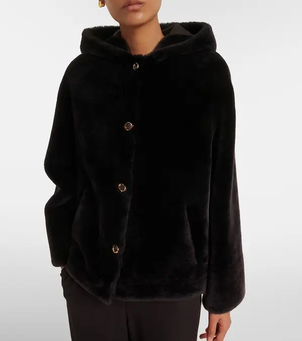 Agnona Hooded Shearling Jacket