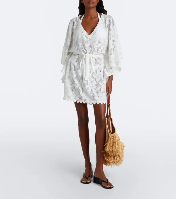 Melissa Odabash Petra Floral Sheer Lace Kaftan