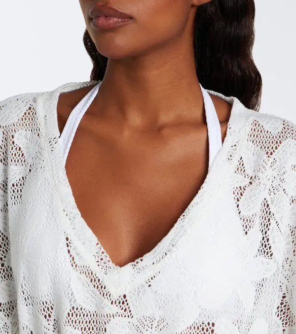 Melissa Odabash Petra Floral Sheer Lace Kaftan
