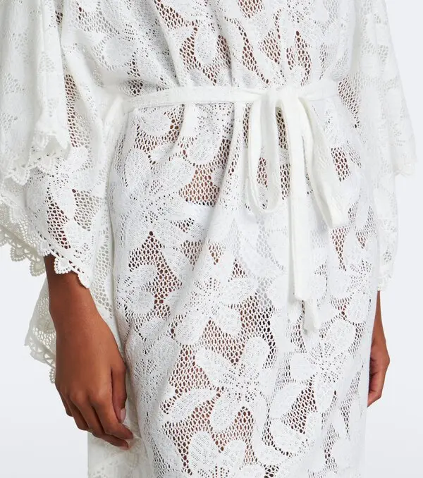 Melissa Odabash Petra Floral Sheer Lace Kaftan