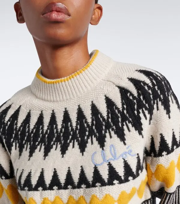 Chloé Jacquard Wool And Cashmere Sweater