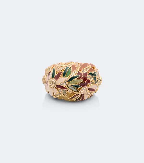 Zimmermann Botanica Embellished 16kt Gold-plated Ring - Multicoloured