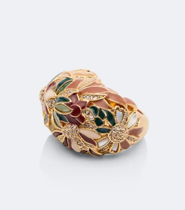 Zimmermann Botanica Embellished 16kt Gold-plated Ring