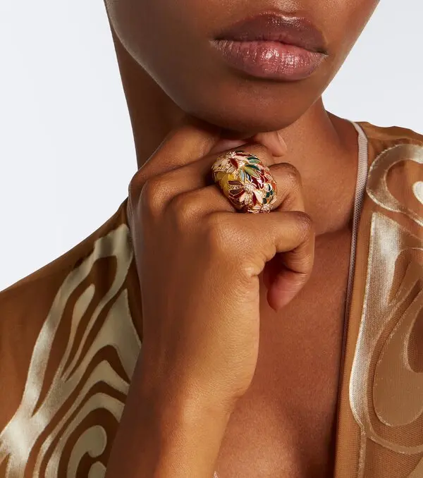 Zimmermann Botanica Embellished 16kt Gold-plated Ring
