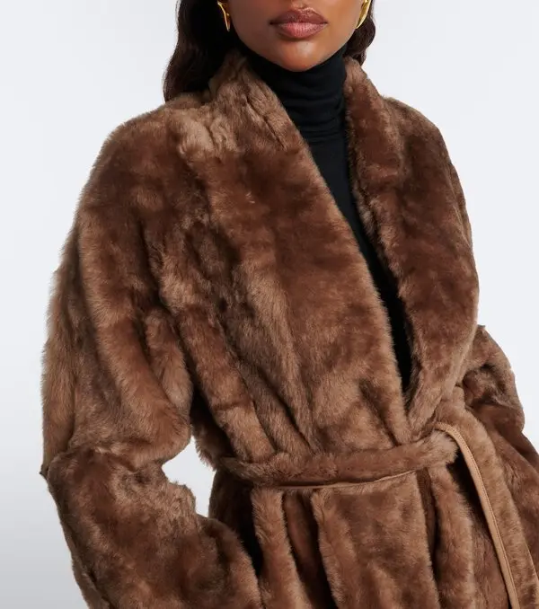 Nour Hammour Davos Shearling Wrap Coat
