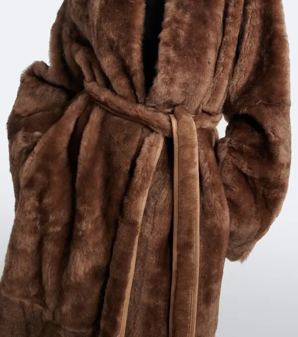 Nour Hammour Davos Shearling Wrap Coat