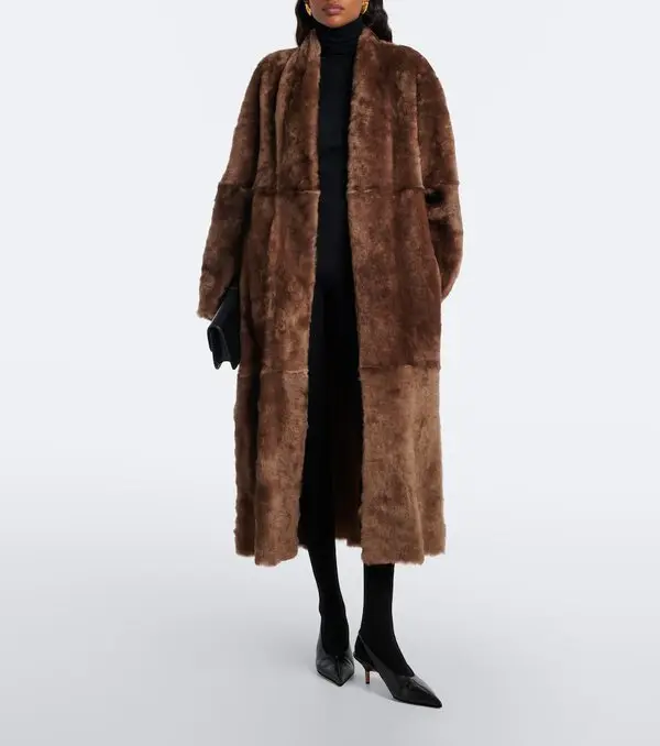 Nour Hammour Davos Shearling Wrap Coat
