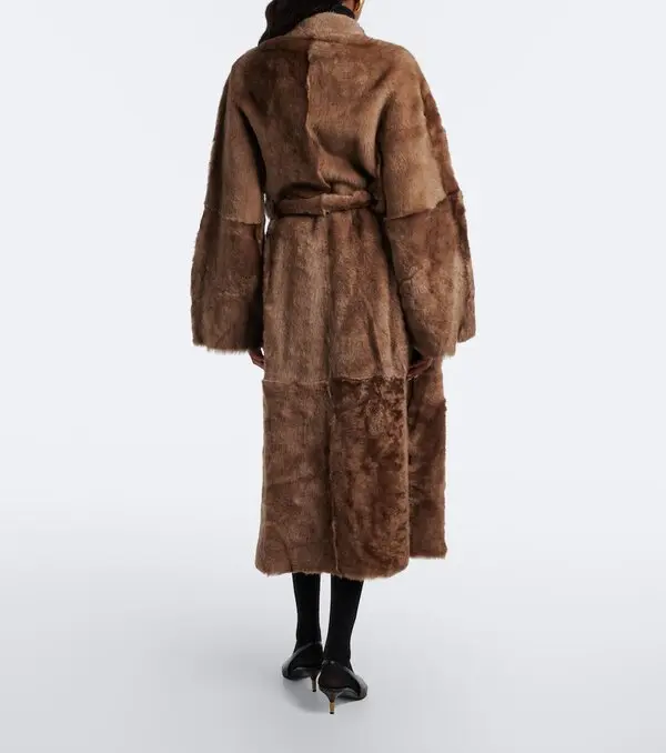Nour Hammour Davos Shearling Wrap Coat
