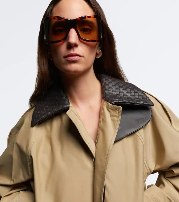 Bottega Veneta Intrecciato Shield Sunglasses