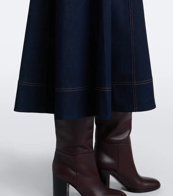 Veronica Beard Cosette Belted Denim Midi Dress