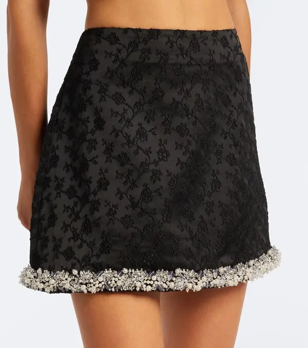 Simkhai Idina Embellished Floral Miniskirt