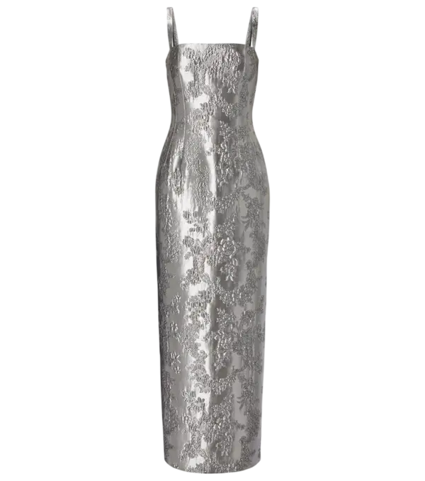 EMILIA WICKSTEAD Regina Floral Cloqué Gown - Silver
