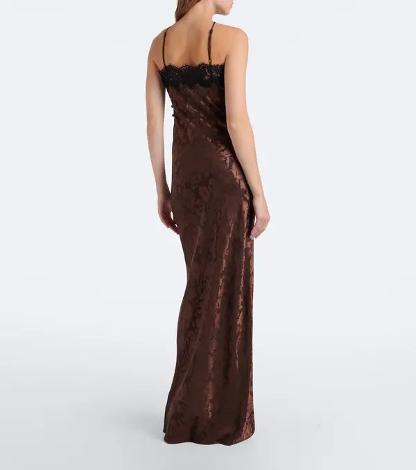Veronica Beard Rue Floral Jacquard Silk-blend Gown