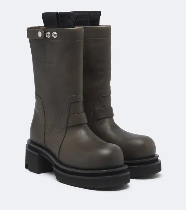 Rick Owens Leather Mid-calf Boots - Grey