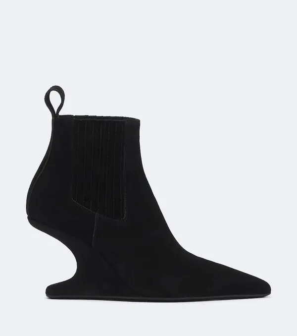 Rick Owens Cantilever Suede Wedge Boots
