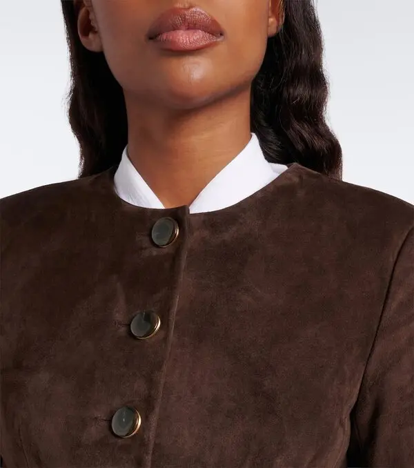 Veronica Beard Quinn Peplum Suede Jacket