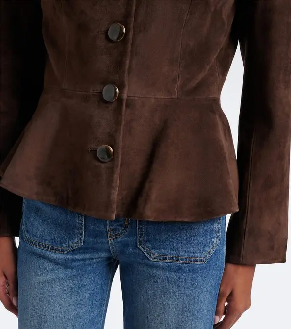 Veronica Beard Quinn Peplum Suede Jacket