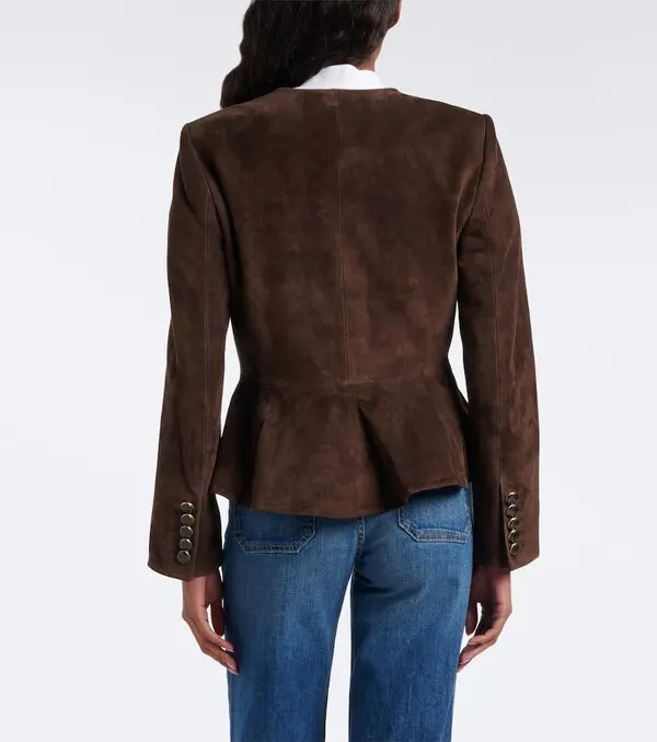 Veronica Beard Quinn Peplum Suede Jacket