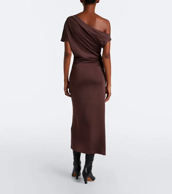 Tove Sora Gathered Satin Midi Dress