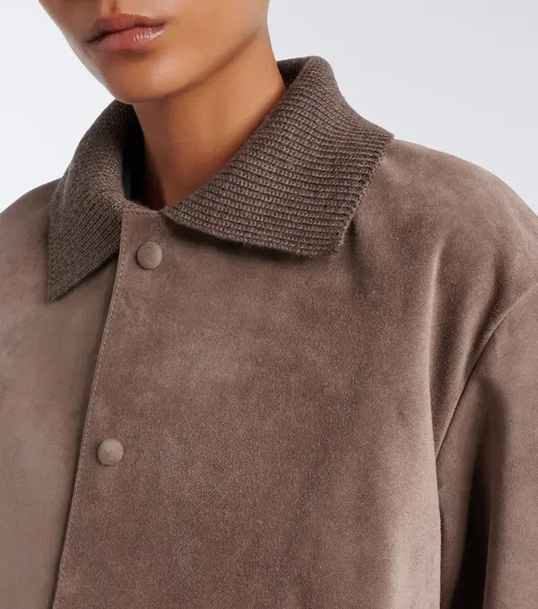 JW Anderson Wool-trimmed Suede Blouson Jacket - Grey