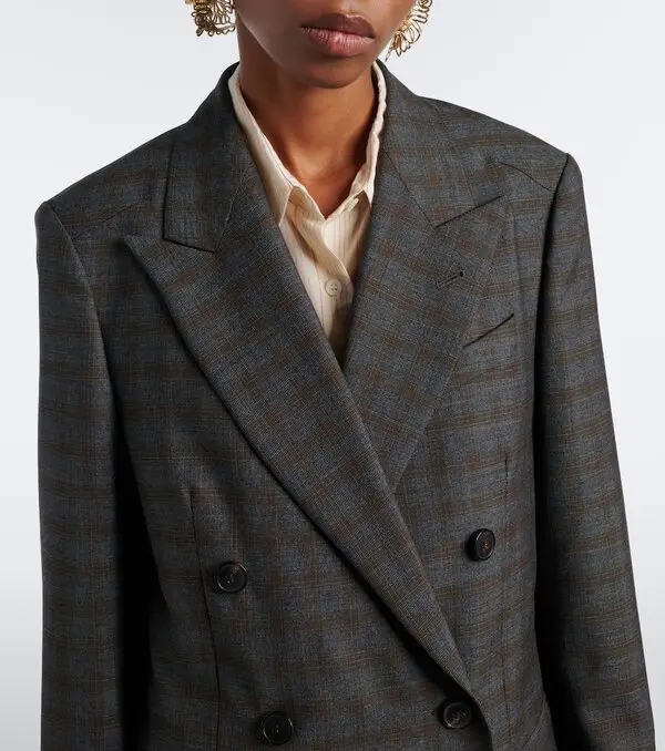 Dries Van Noten Checked Double-breasted Wool Coat