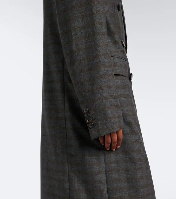 Dries Van Noten Checked Double-breasted Wool Coat