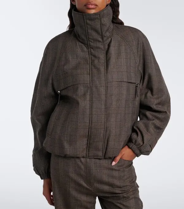 Acne Studios Prince Of Wales Check Wool-blend Jacket - Brown