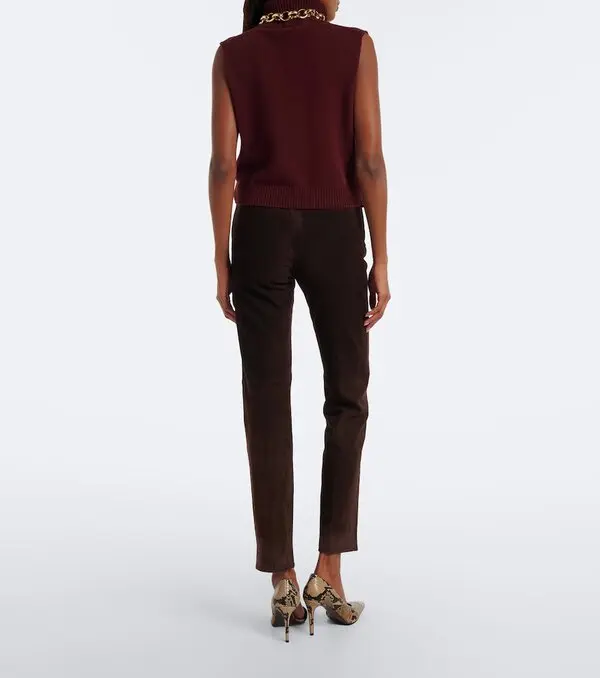 JOSEPH Coleman Suede Slim Pants