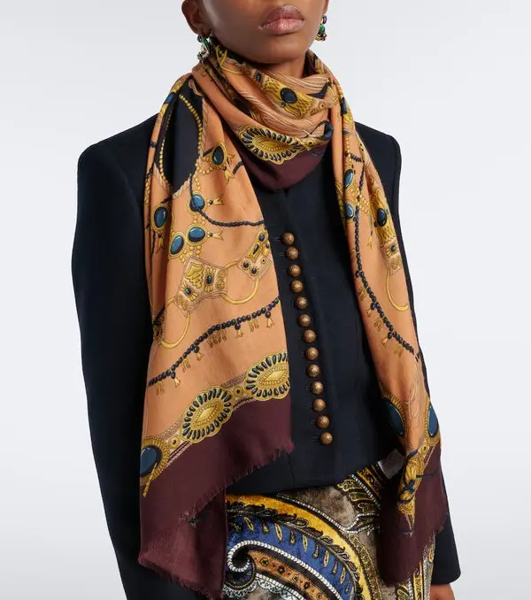 Etro Jacquard Wool Scarf