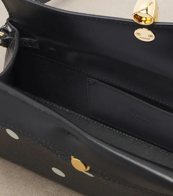 Jacquemus Valérie Polka-dot Snake-effect Leather Clutch