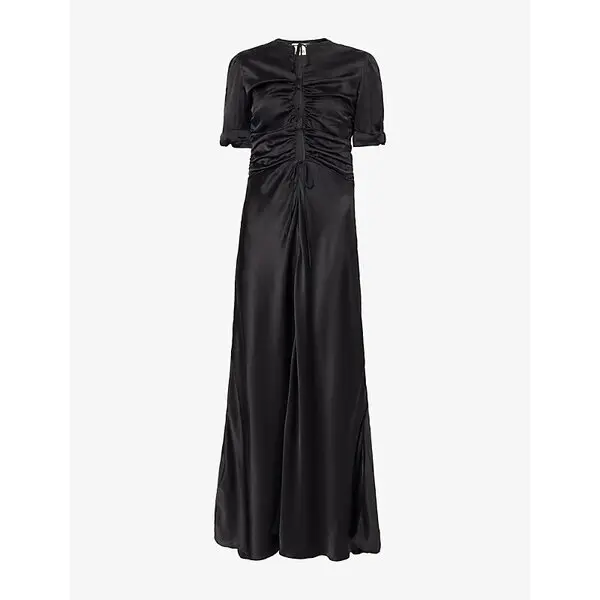 Isabel Marant Étoile Louane Gathered Silk Midi Dress