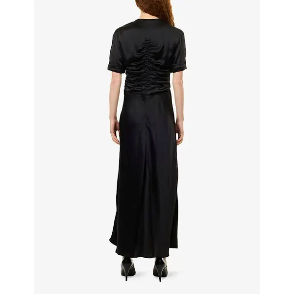 Isabel Marant Étoile Louane Gathered Silk Midi Dress